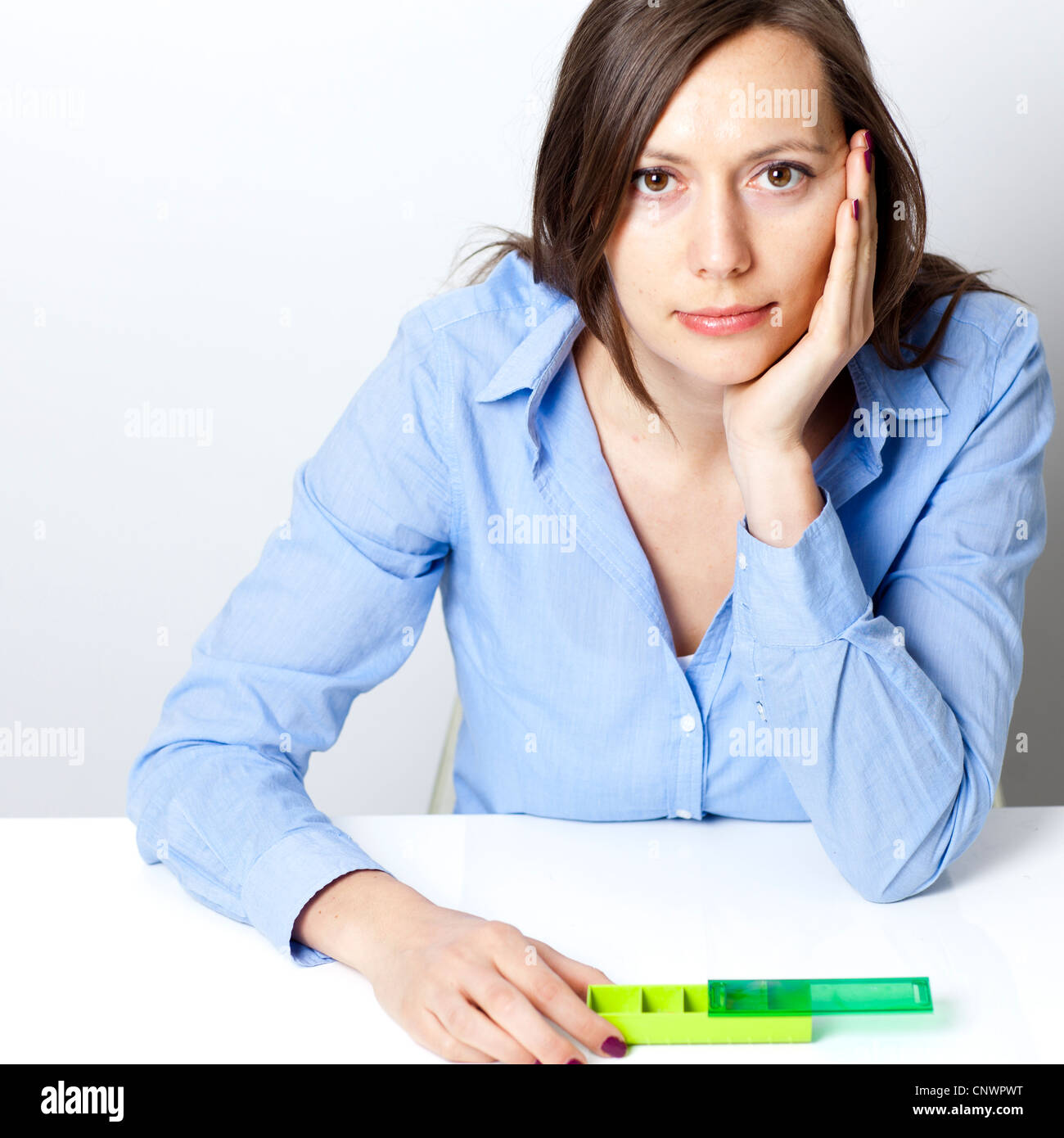 woman with daily dose of medication Stock Photo - Alamy