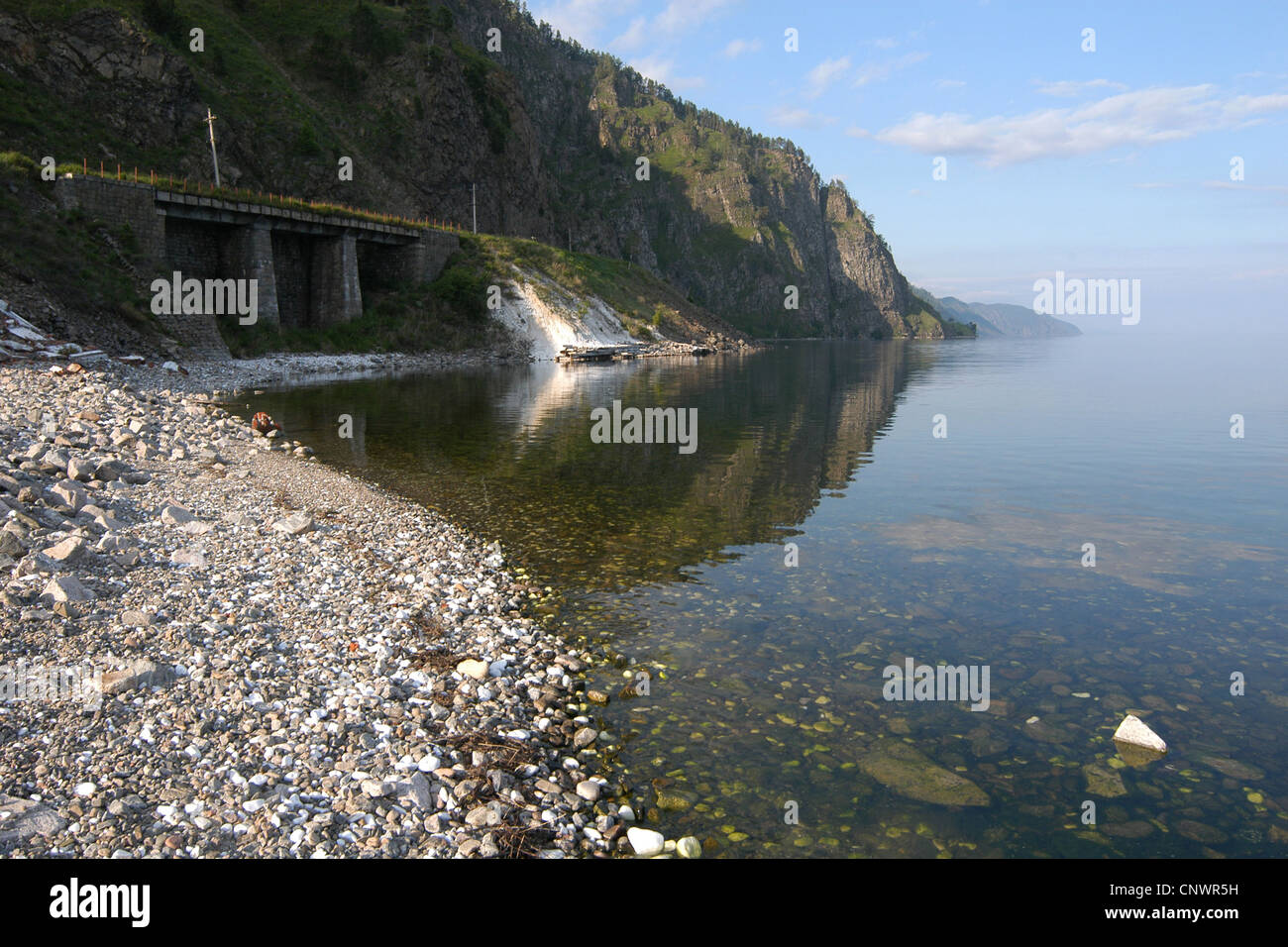 Old railroad bridge on the Circum-Baikal Railway, the historical part ...