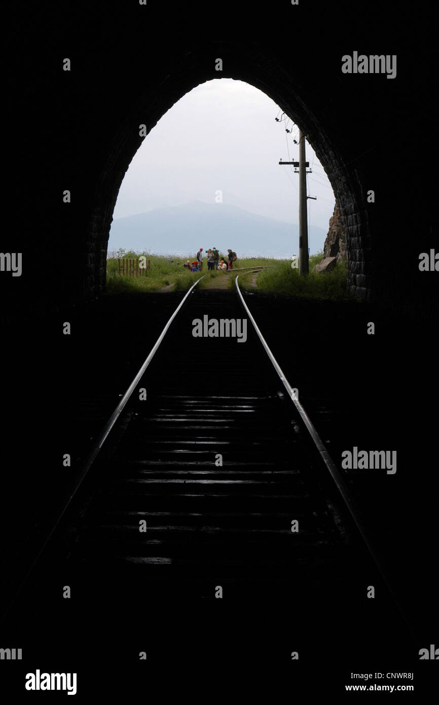 Old railroad tunnel on the Circum-Baikal Railway, the historical part ...