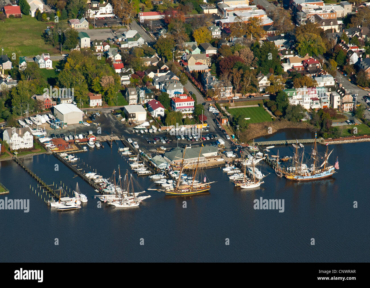 Aerial of the Chesapeake Bay in Chestertown MD Stock Photo - Alamy
