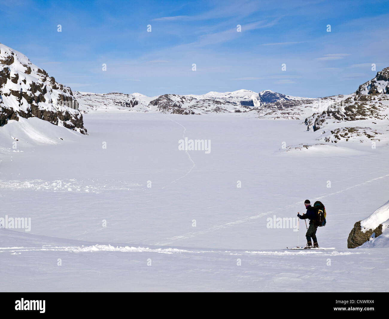 Male skier ski touring in Norway's Hardanger region Stock Photo - Alamy