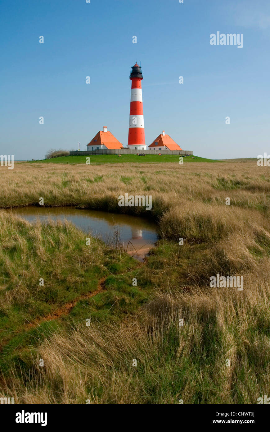 lighthouse in Westerheversand, Germany, Schleswig-Holstein, Westerhever ...