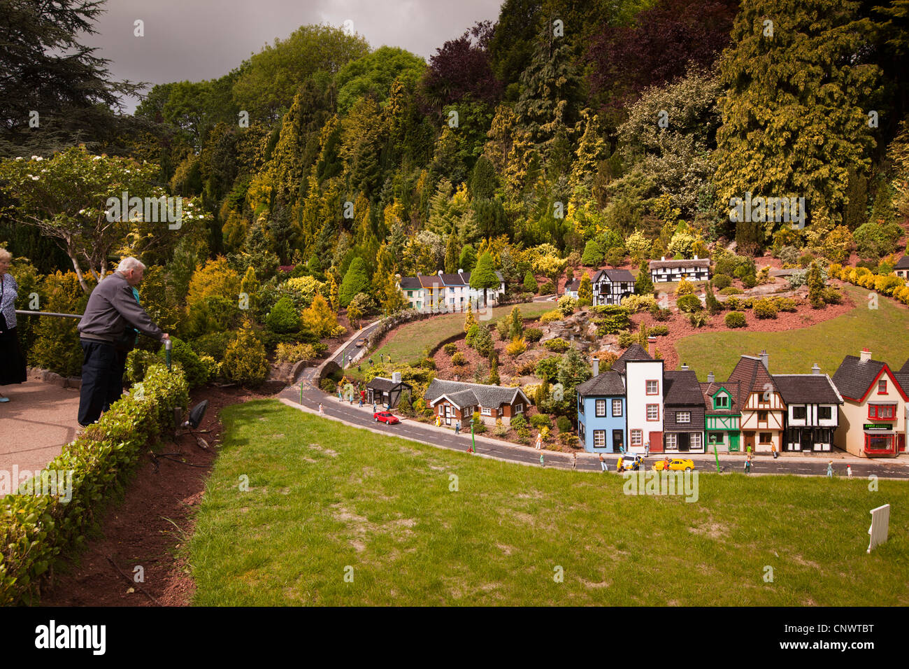 UK, England, Devon, Torquay, Babbacombe Model Village, elderly visitors ...