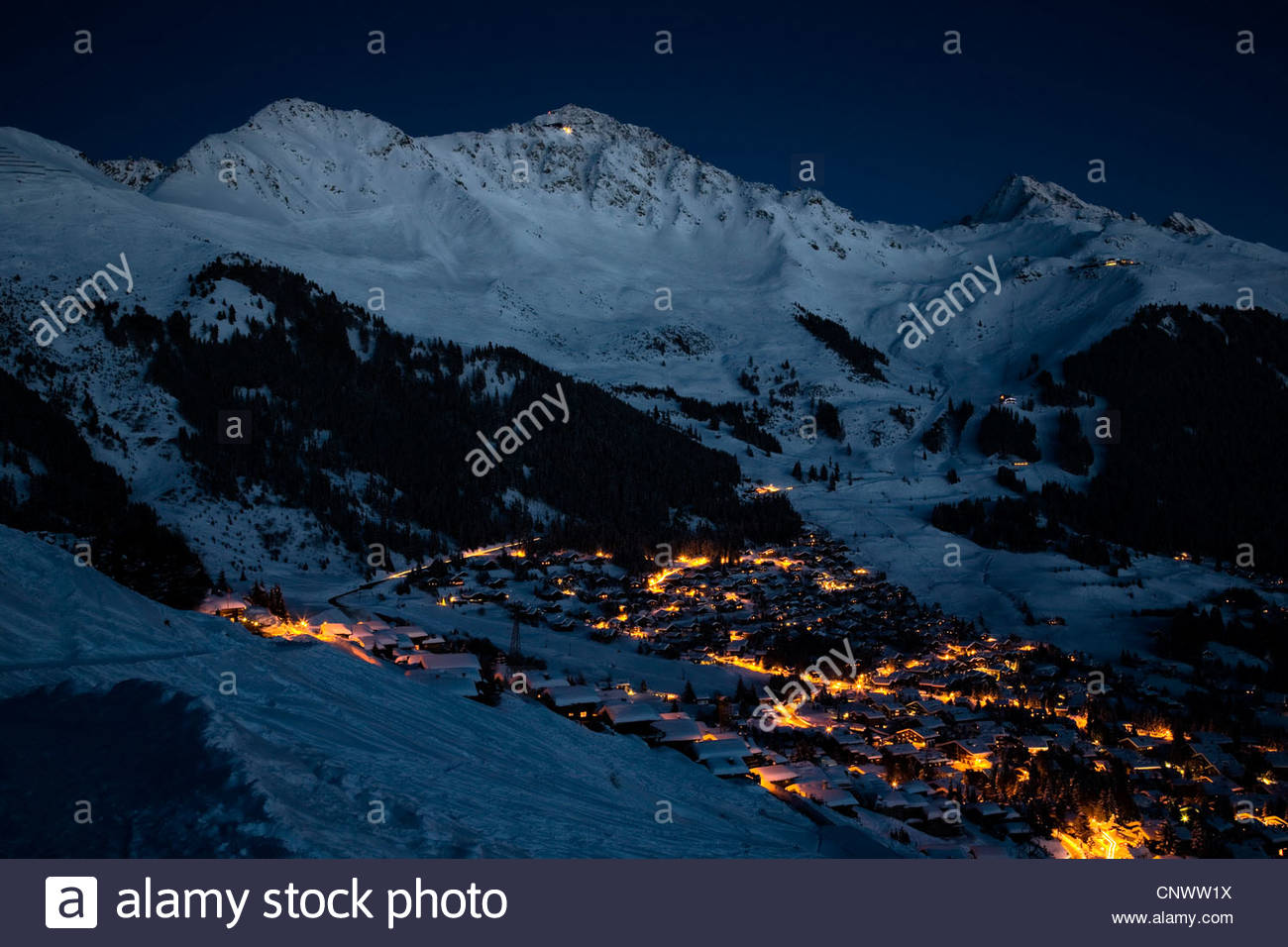 Village Night Switzerland Stock Photos & Village Night Switzerland ...