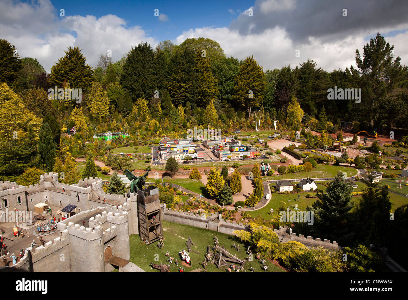 UK, England, Devon, Torquay, Babbacombe Model Village, visitors dwarfed ...