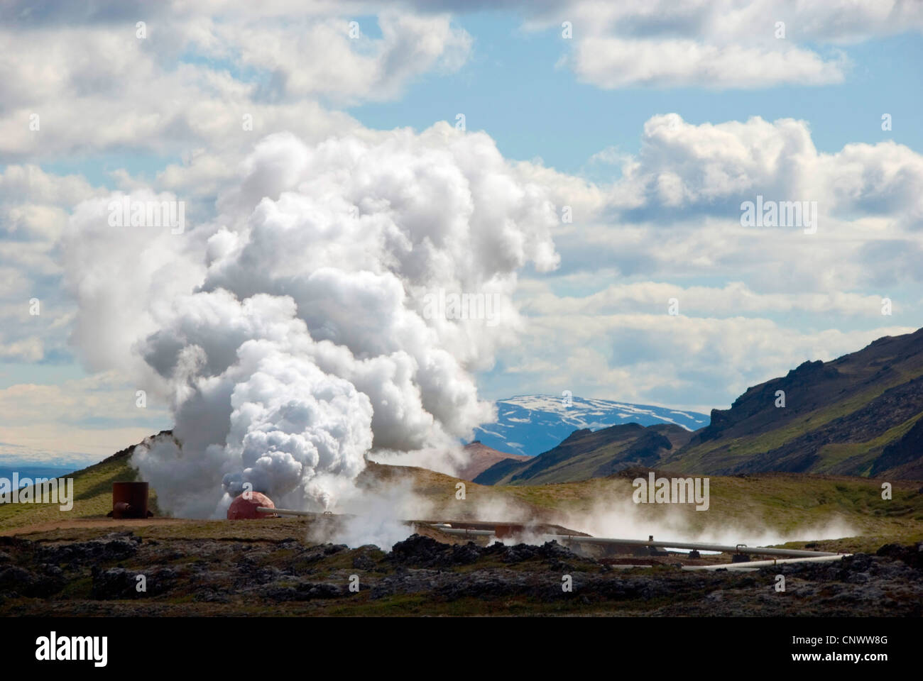 geothermal power station in the active zone of the volcano Krafla ...