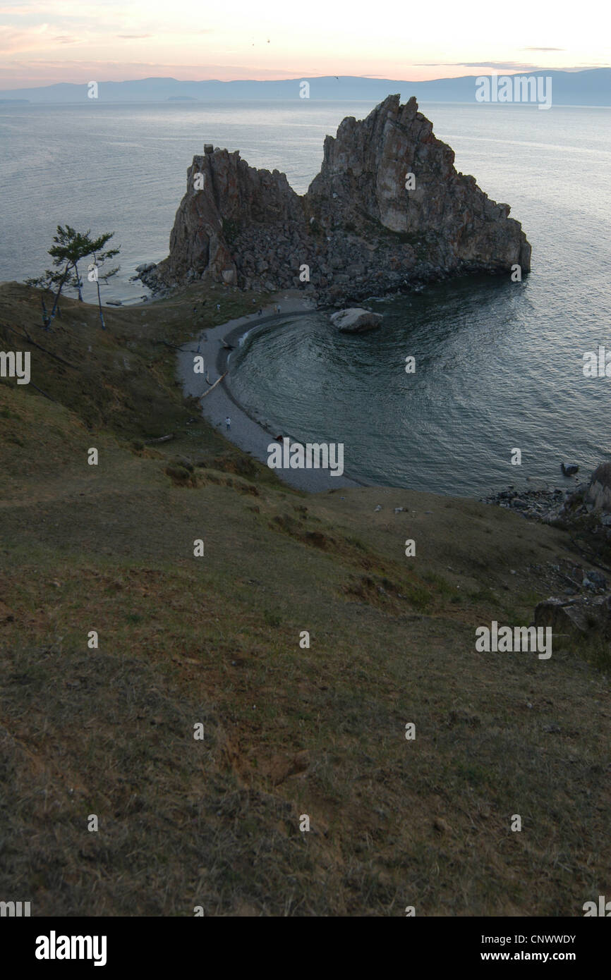 Burkhan Cape also known as the Shaman Rock on Olkhon Island in Lake ...