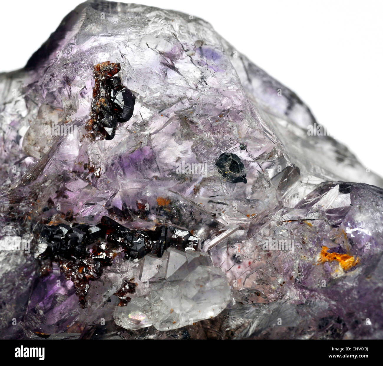 amethyst with rutile crystals Stock Photo - Alamy