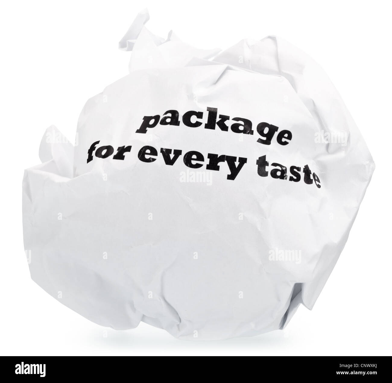 ball of crumpled paper with conceptual text Stock Photo - Alamy