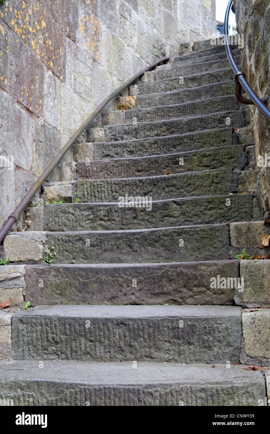 Old Stone steps on Widcombe Hill, Bath Stock Photo - Alamy