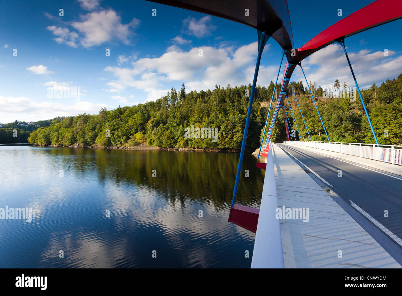 Lake Bleiloch, bridge at Burgk, Germany, Thueringen, Bleiloch-Talsperre ...