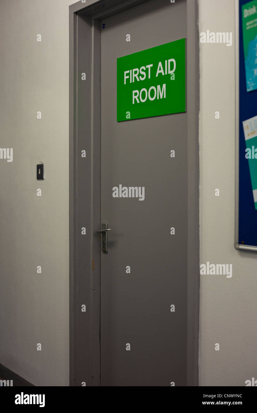 First aid room in factory manufacturing facility in Wales UK Stock ...