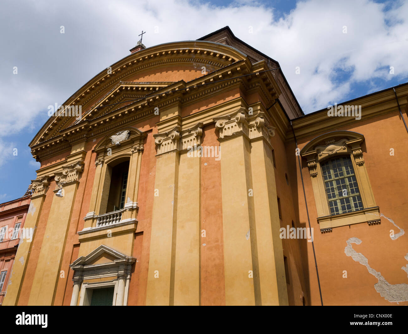 Baroque facade of church in Modena a city in the Emilia-Romagna region ...