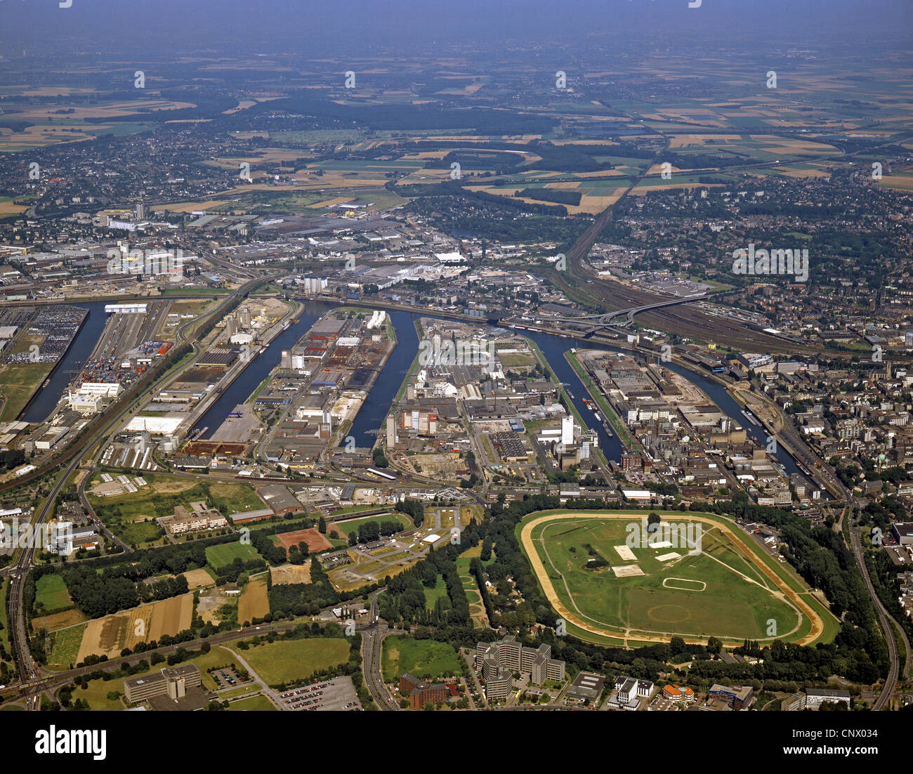 view to harbour, Germany, North Rhine-Westphalia, Neuss Stock Photo - Alamy