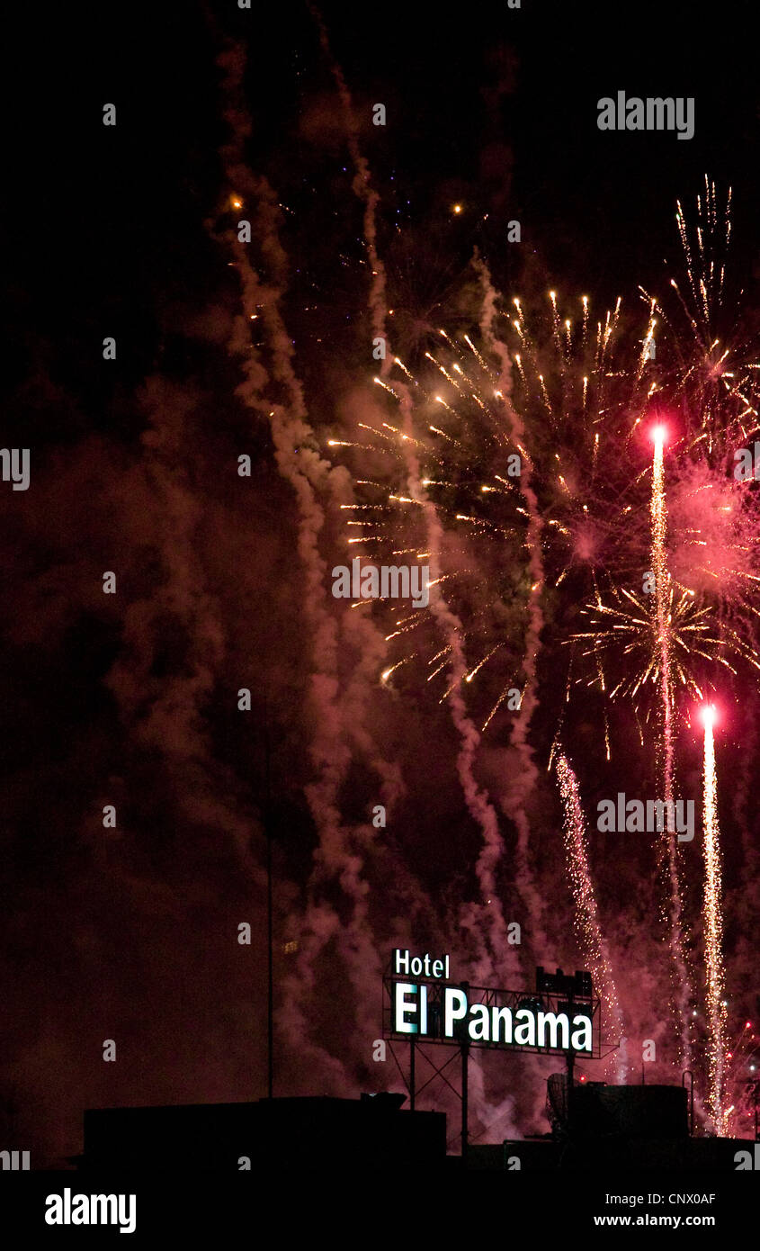 fireworks Hotel El Panama Panama City, Republic of Panama Stock Photo ...