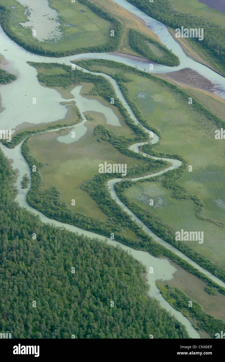 Rapa River delta in Rapa Valley, Sweden, Lapland, Sarek National Park ...