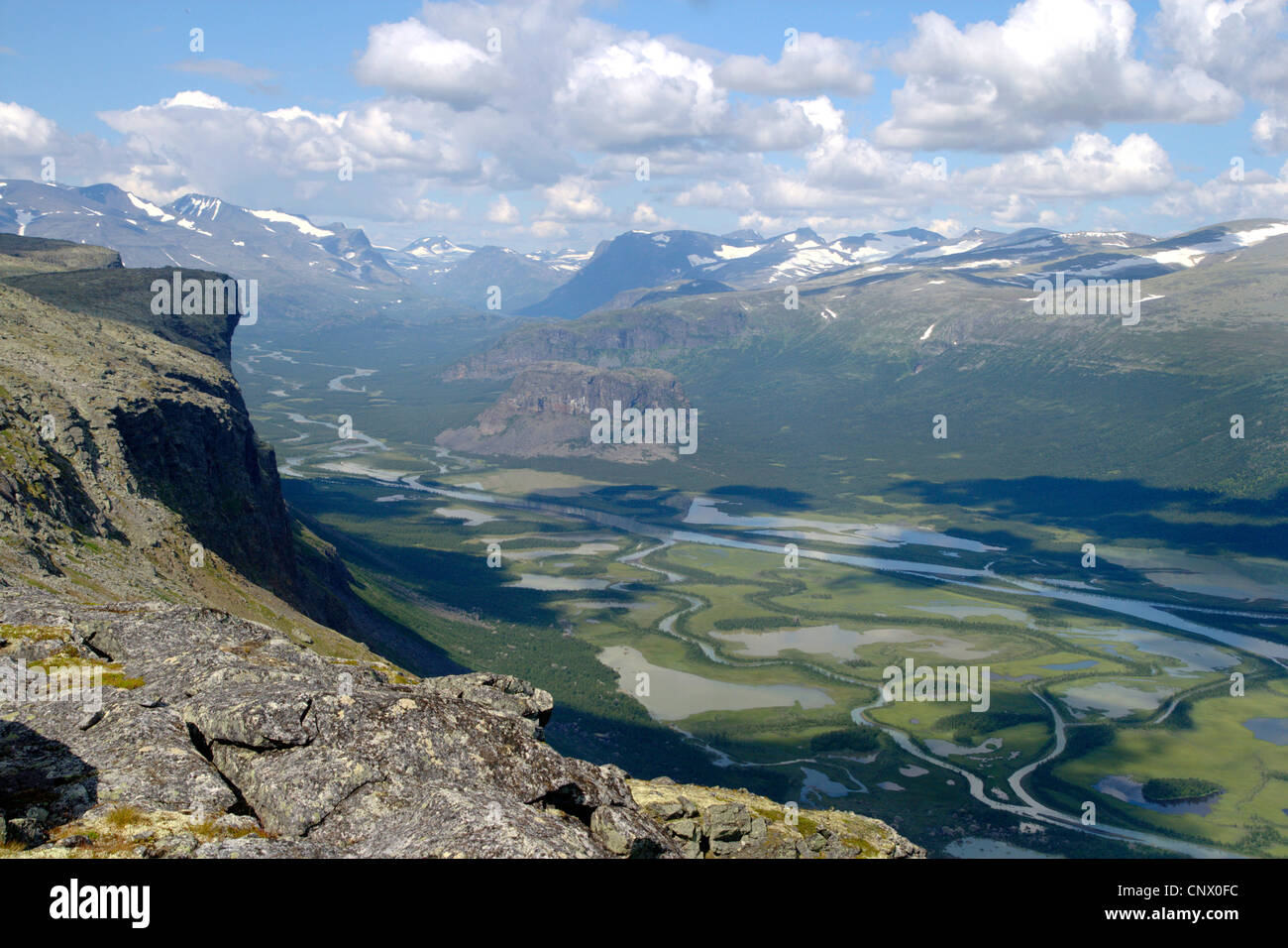 Rapa River delta in Rapa Valley, Sweden, Lapland, Sarek National Park ...