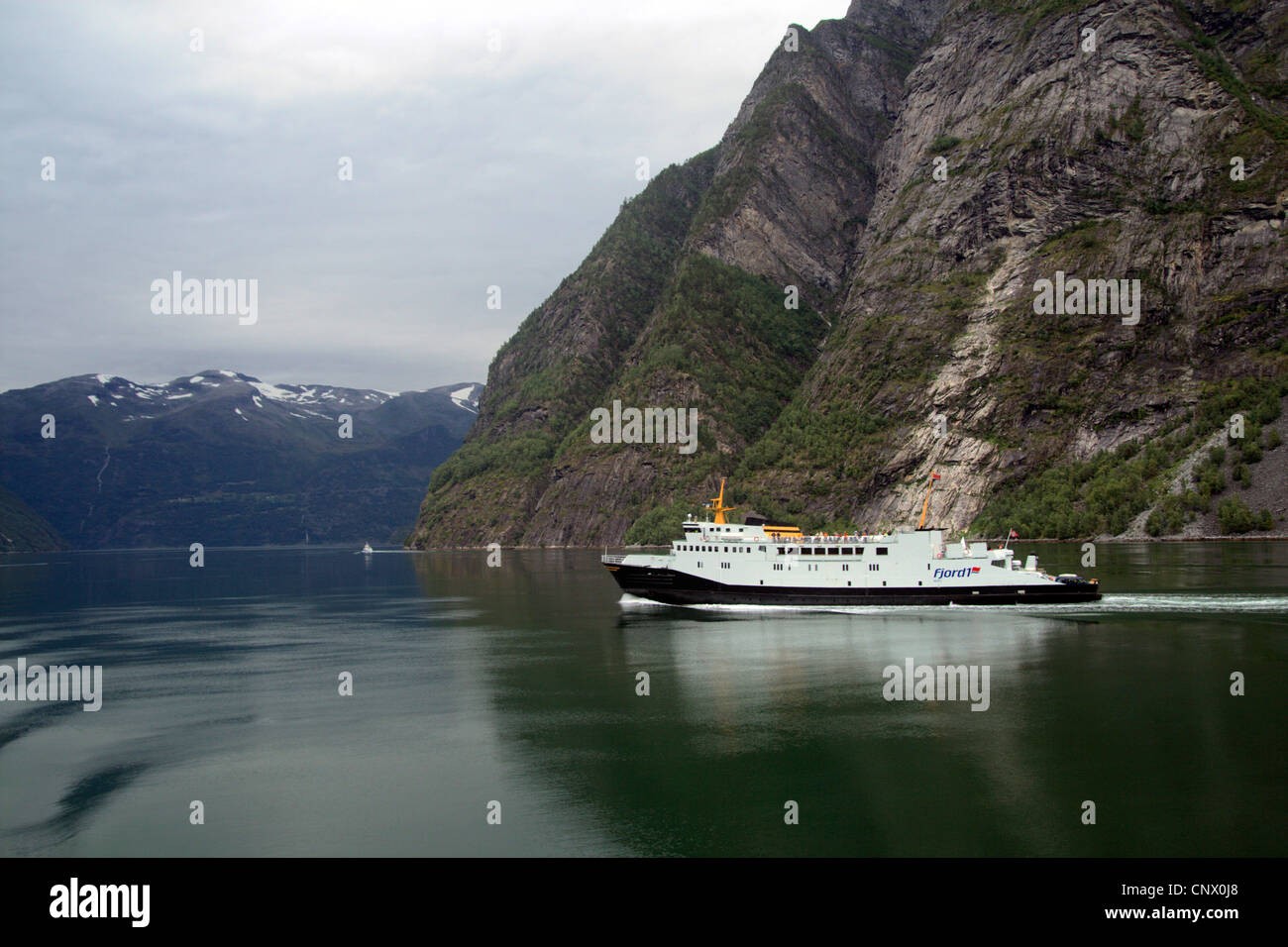 ferry in Geiranger fjord, Norway Stock Photo - Alamy