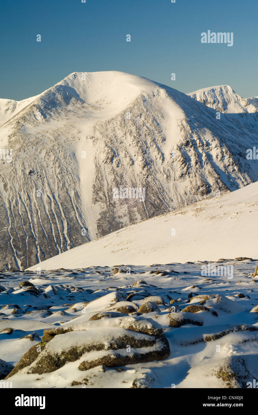 Cairn Toul (1291 metres) from the east. On the right is Angels Peak ...