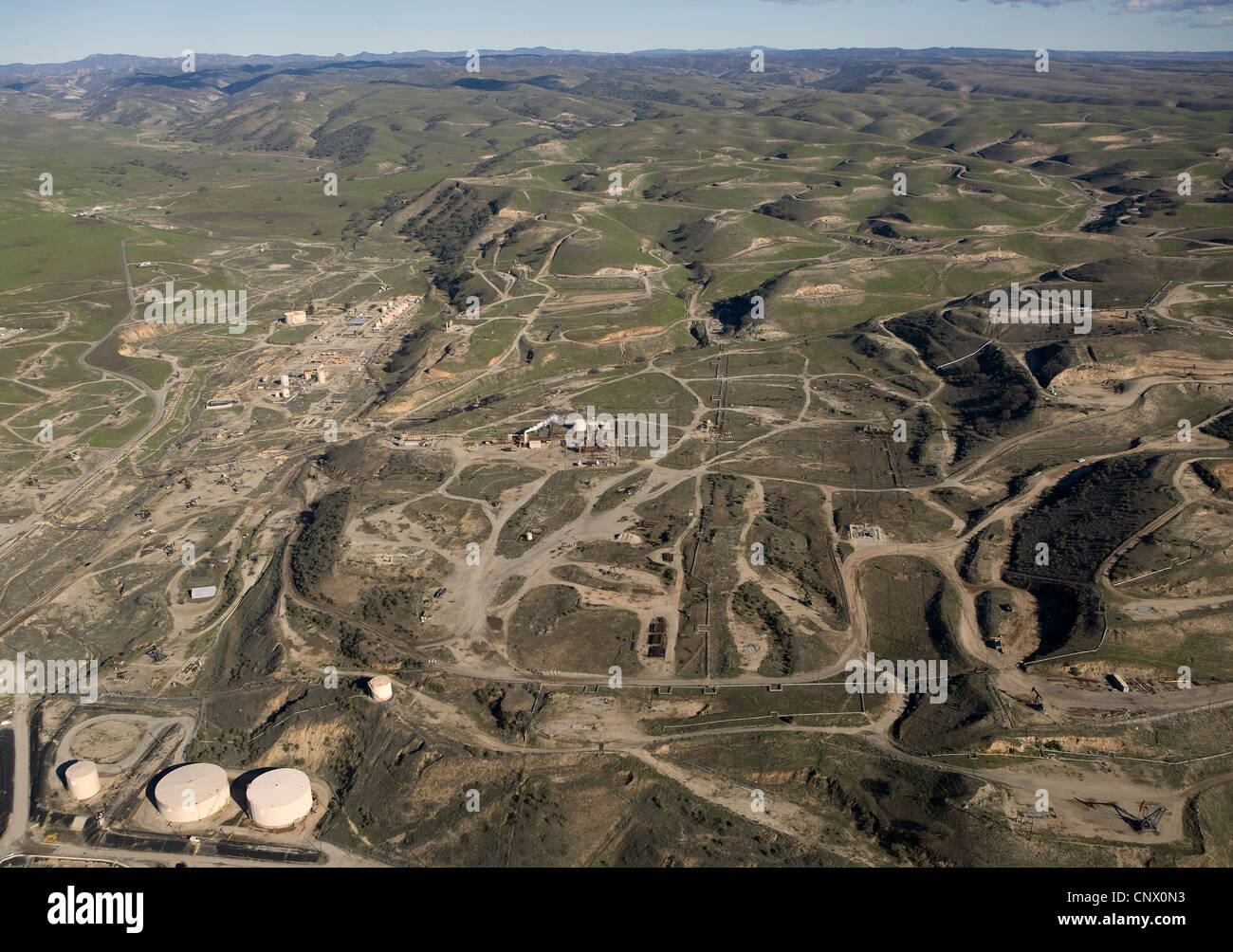 aerial photograph oil field central California Stock Photo - Alamy