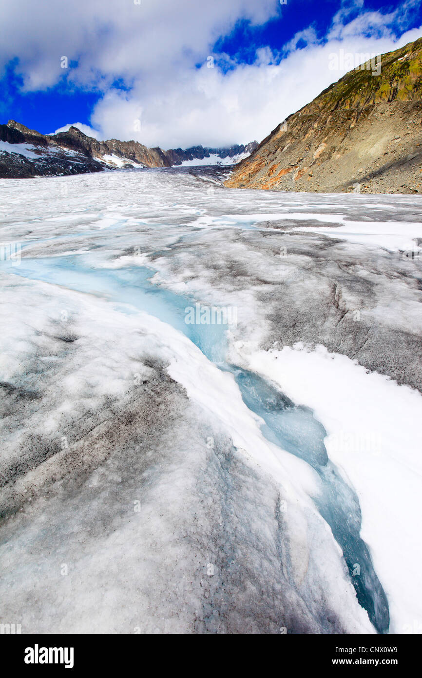 melt water of Rhone glacler at Furka pass, Switzerland, Valais ...