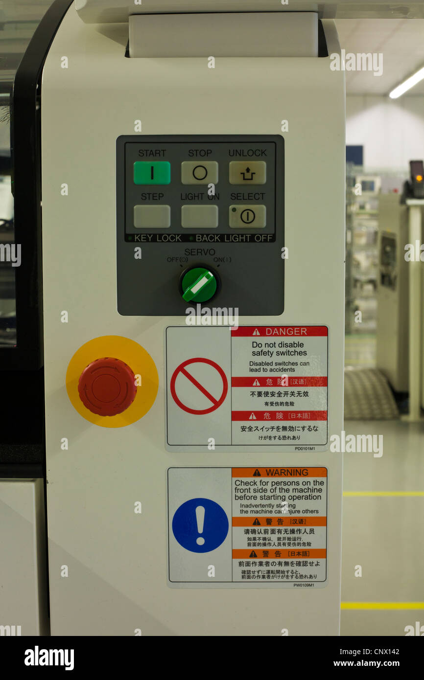 Control panel on SMT SMD chip placement automated machine used in the ...