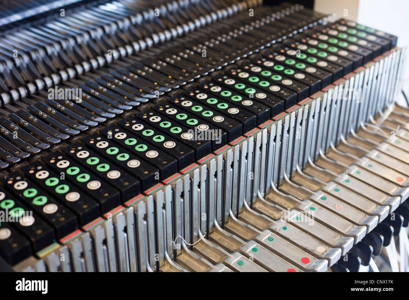 SMT SMD components loaded on feeders and placement machine carts ready ...