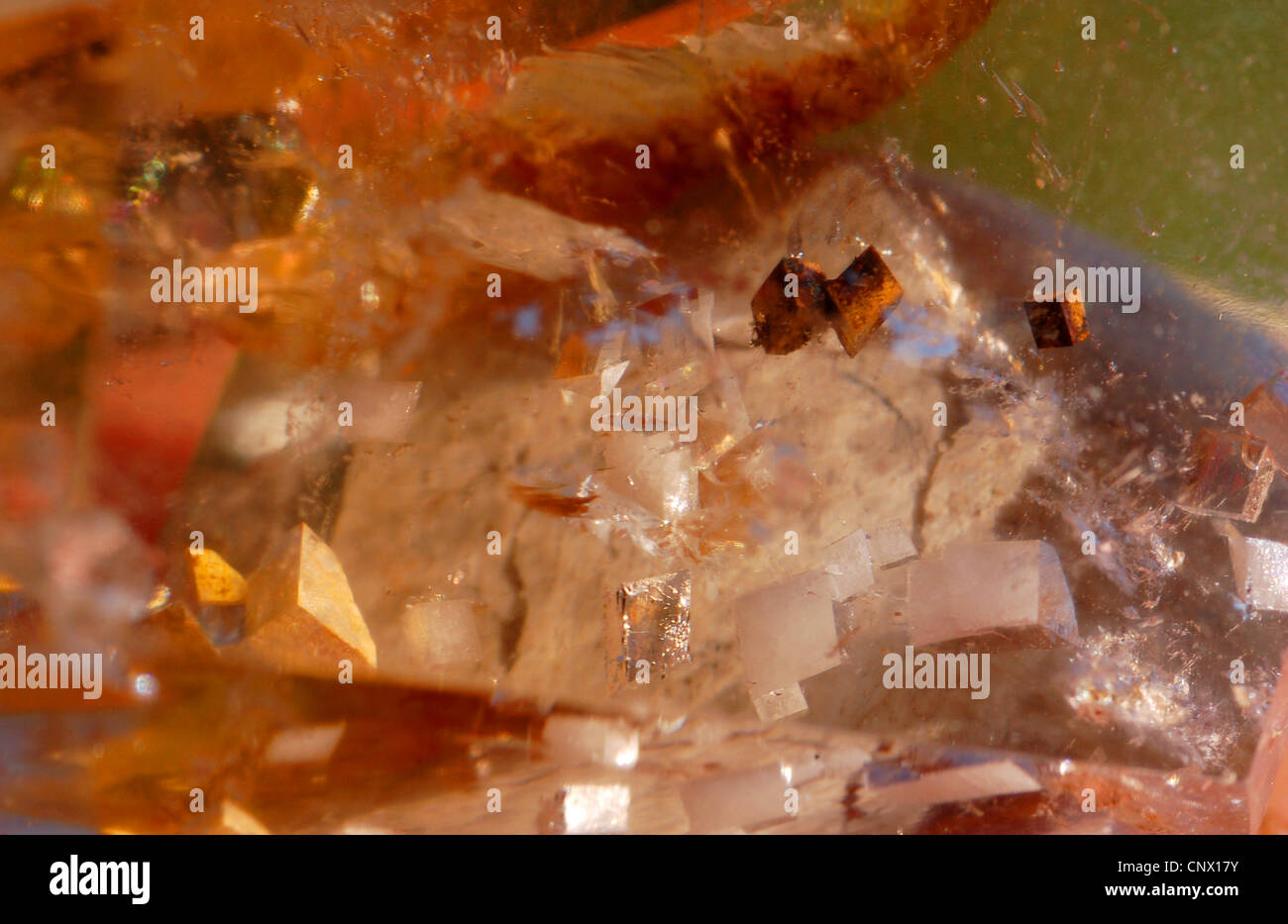 rock crystal with inclusions of calcite Stock Photo - Alamy