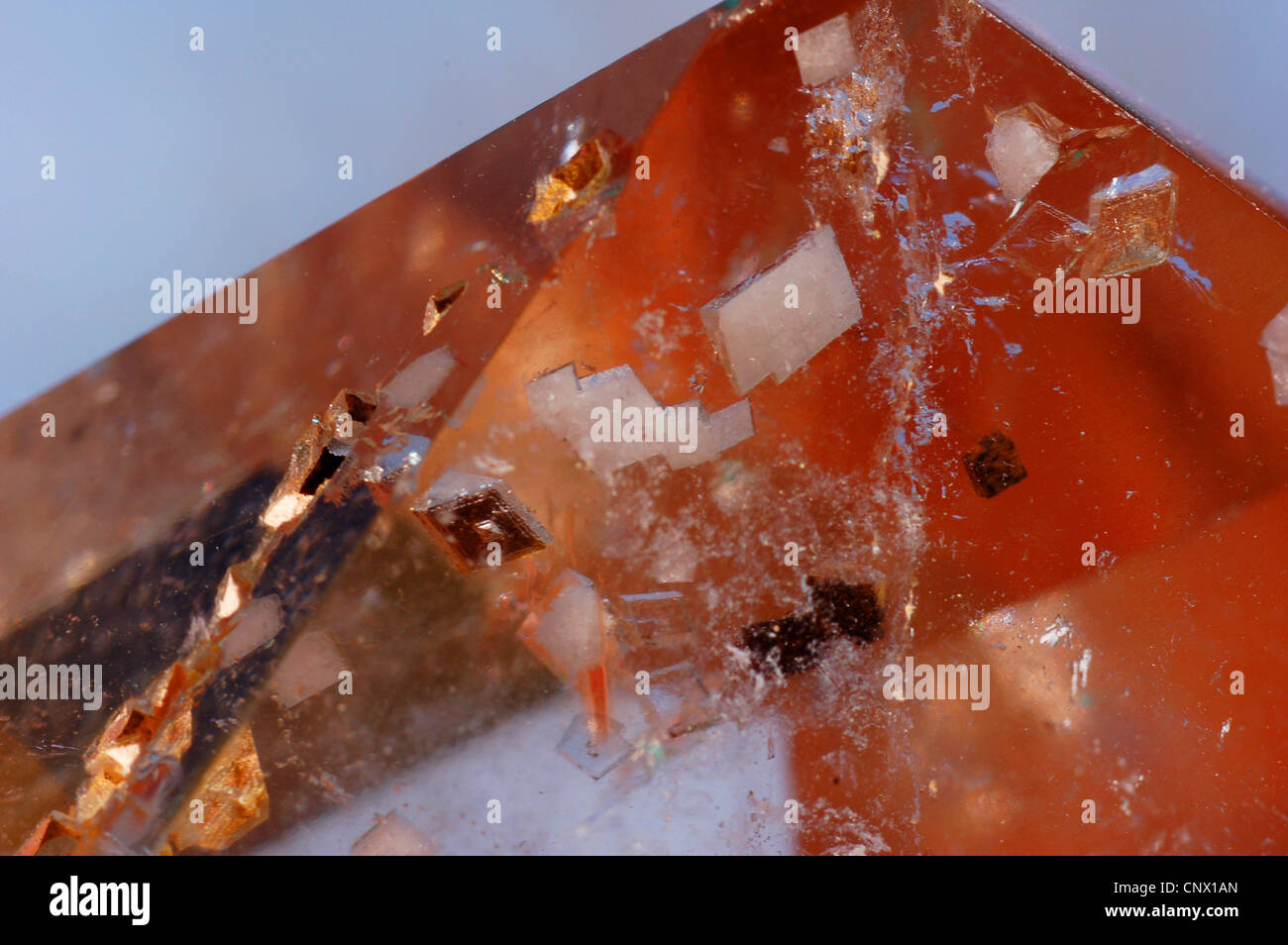 rock crystal with inclusions of calcite Stock Photo - Alamy