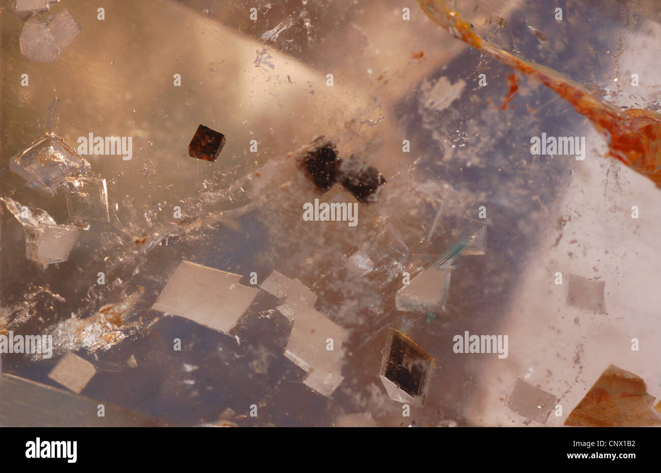rock crystal with inclusions of calcite Stock Photo - Alamy