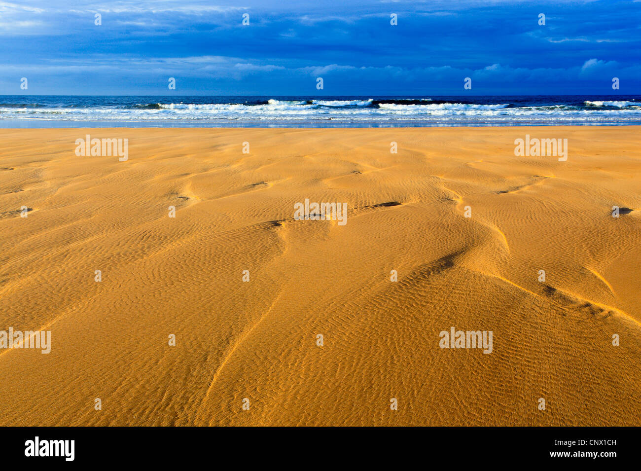 sandy beach in Strathy Bay, United Kingdom, Scotland, Sutherland Stock ...