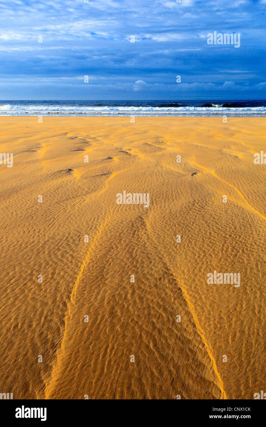 sandy beach in Strathy Bay, United Kingdom, Scotland, Sutherland Stock ...