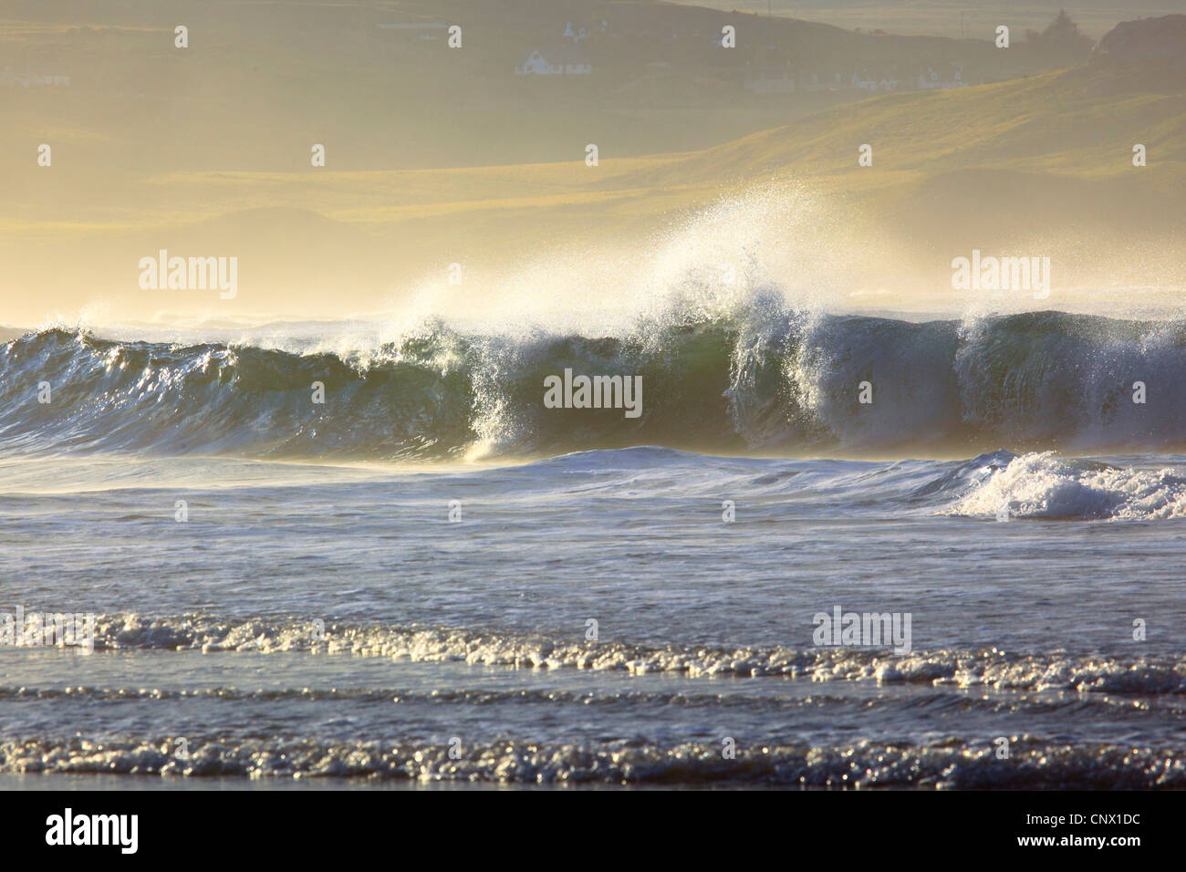 coast in Coldbackie Bay in evening mood, United Kingdom, Scotland ...