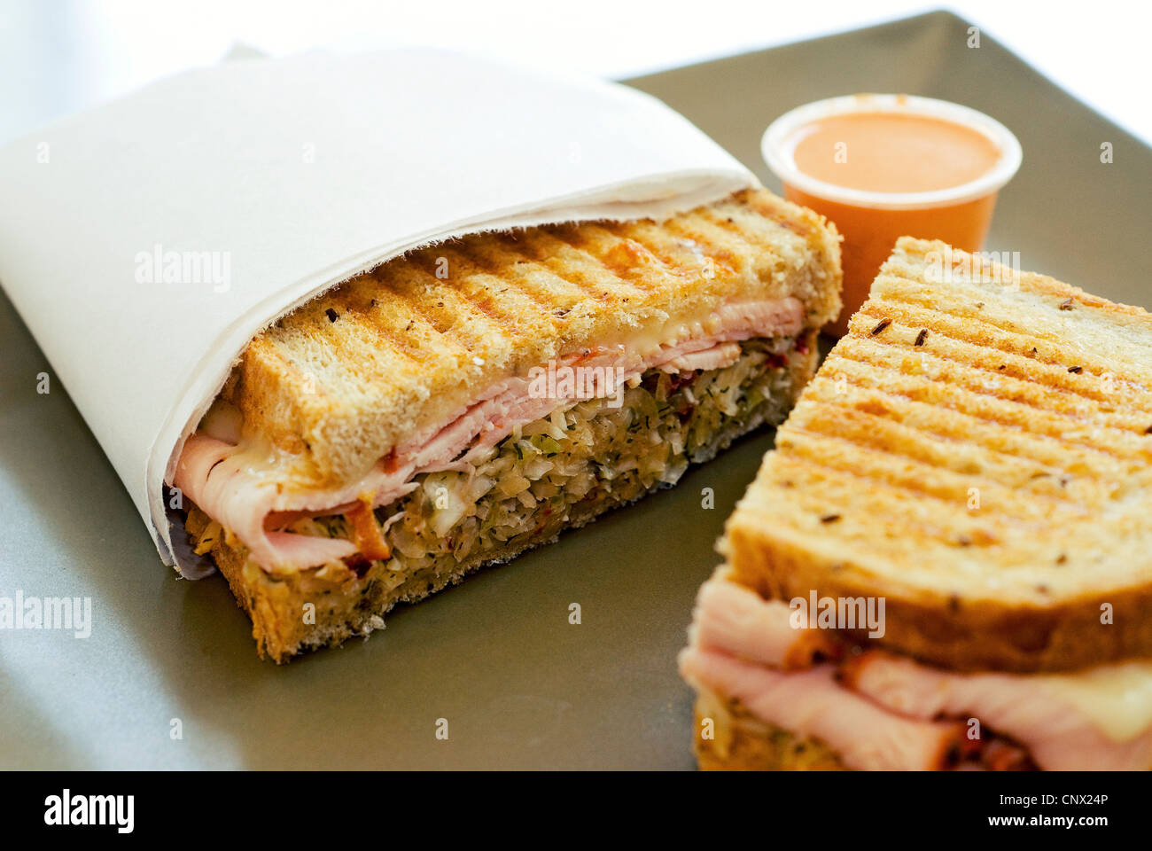 A turkey Reuben from Royal Blue Grocery in Austin, TX Stock Photo - Alamy