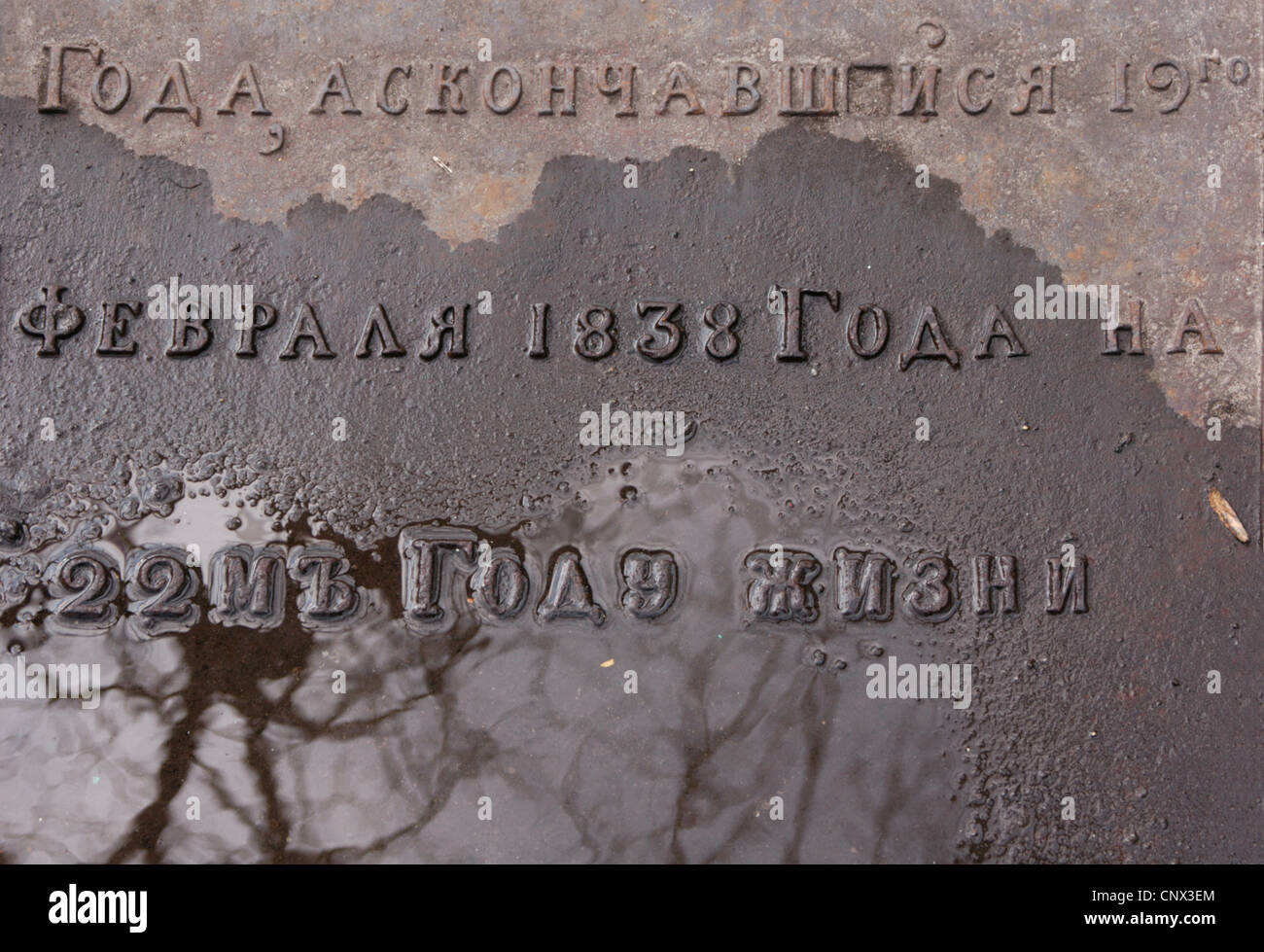 Detail of the gravestone at the Cemetery at the Far Caves in Kiev ...
