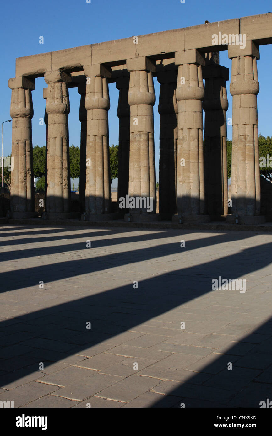 Peristyle court of Pharaoh Amenhotep III in the Luxor Temple in Luxor ...