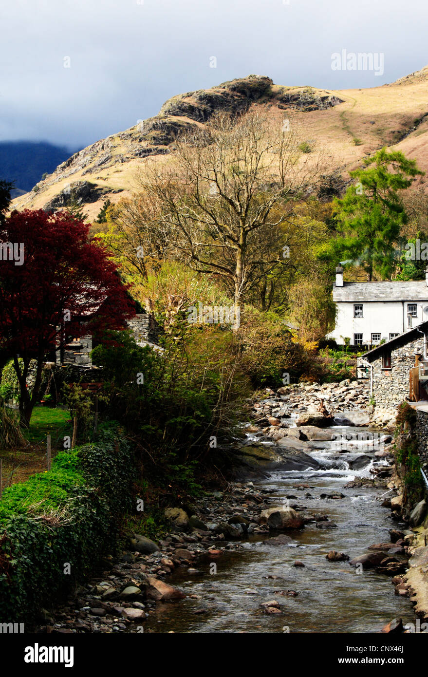 The village of Coniston in the Lake District National Park, Cumbria ...