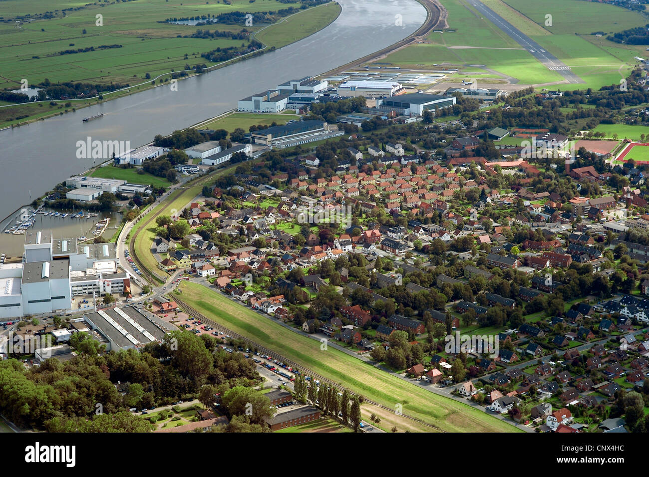 view of Lemwerder at Weser river, Germany, Lower Saxony Stock Photo - Alamy