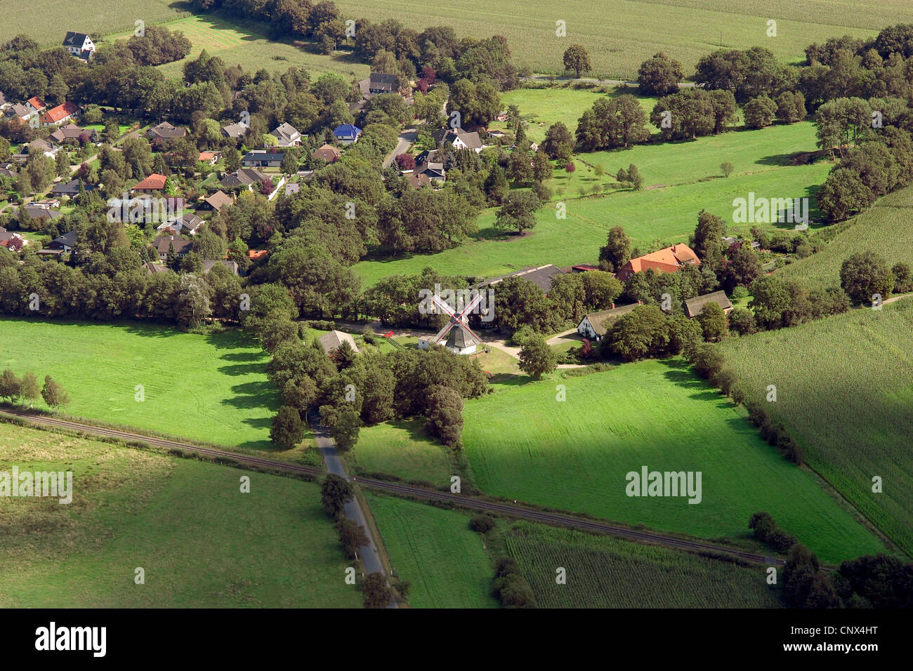 artistic community Worpswede with windmill, Germany, Lower Saxony Stock ...