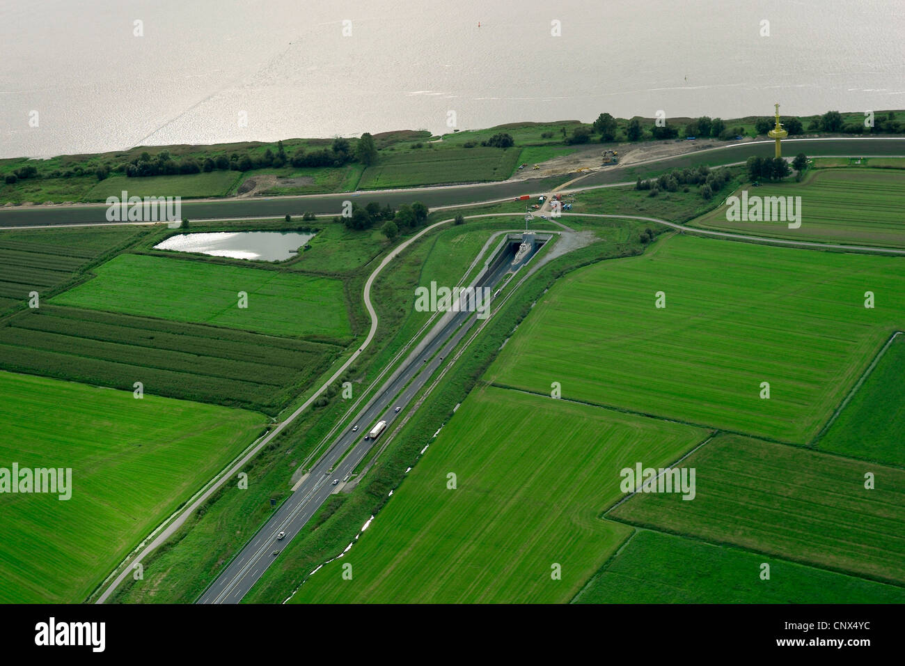 Weser tunnel, entrance on the east side, Germany, Lower Saxony Stock ...