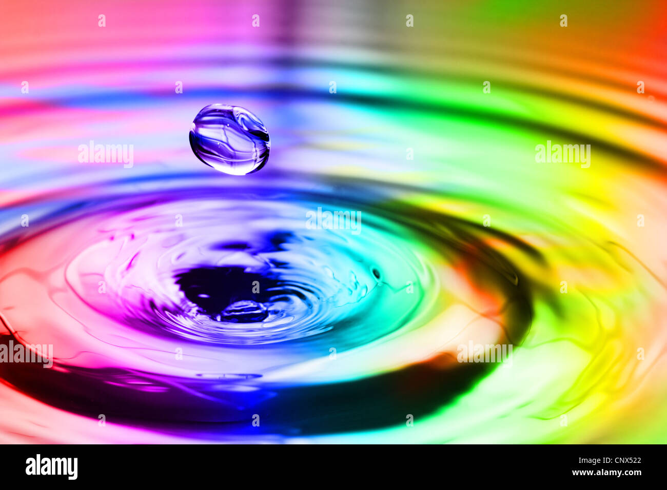 Colorful splash with round drops macro Stock Photo - Alamy
