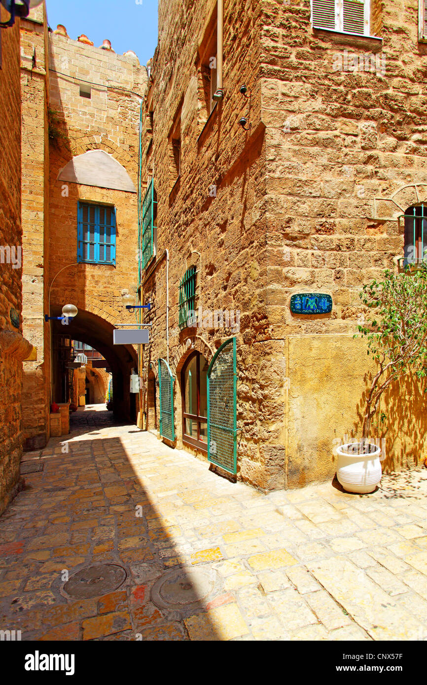 Side street in old Yafo, Tel Aviv, Israel Stock Photo - Alamy