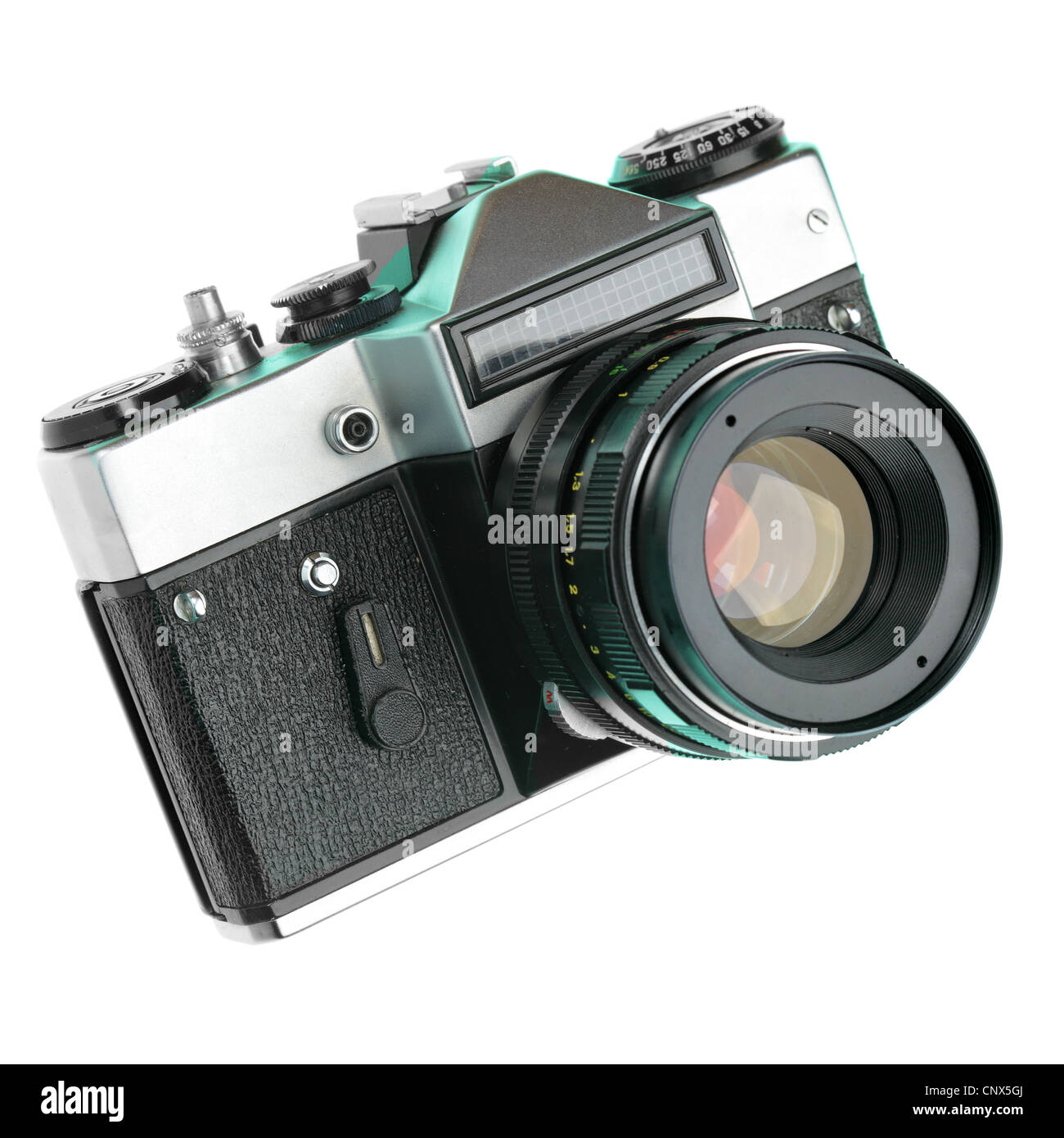 Vintage manual camera isolated over white background Stock Photo - Alamy