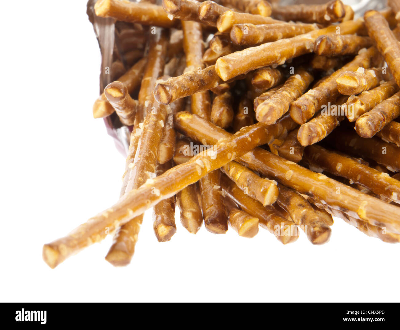 Group of Saltsticks in a bag isolated on white background (with ...
