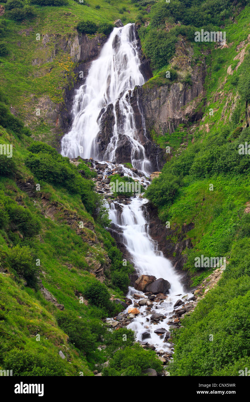 waterfall at the Nufenen Pass, Switzerland, Valais Stock Photo - Alamy