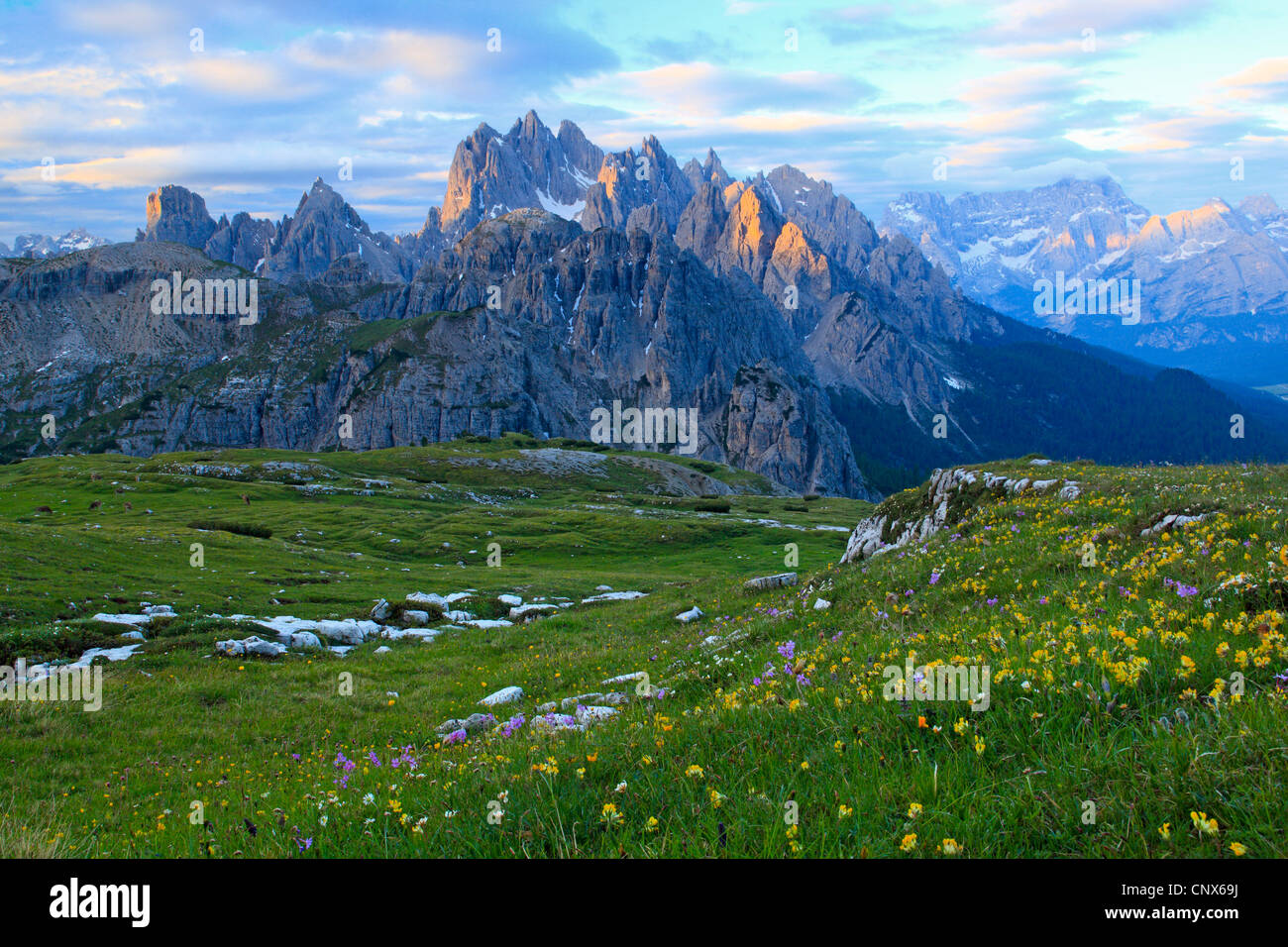 Cardini group 'Cadini di Misurina', the southern end of the Dolomites ...