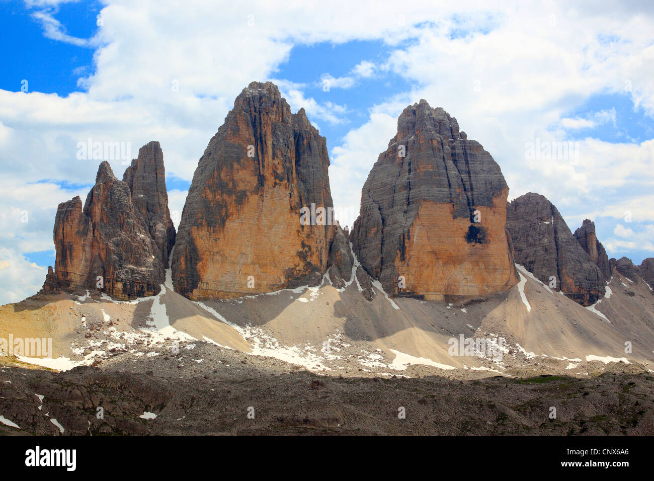 impressive mountain formation 'The Tre Cime di Lavaredo' ('Three Peaks ...