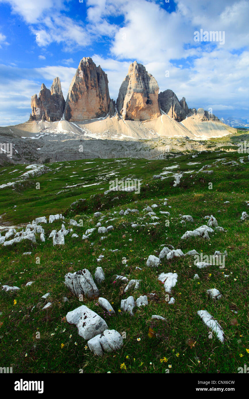 impressive mountain formation 'The Tre Cime di Lavaredo' ('Three Peaks ...