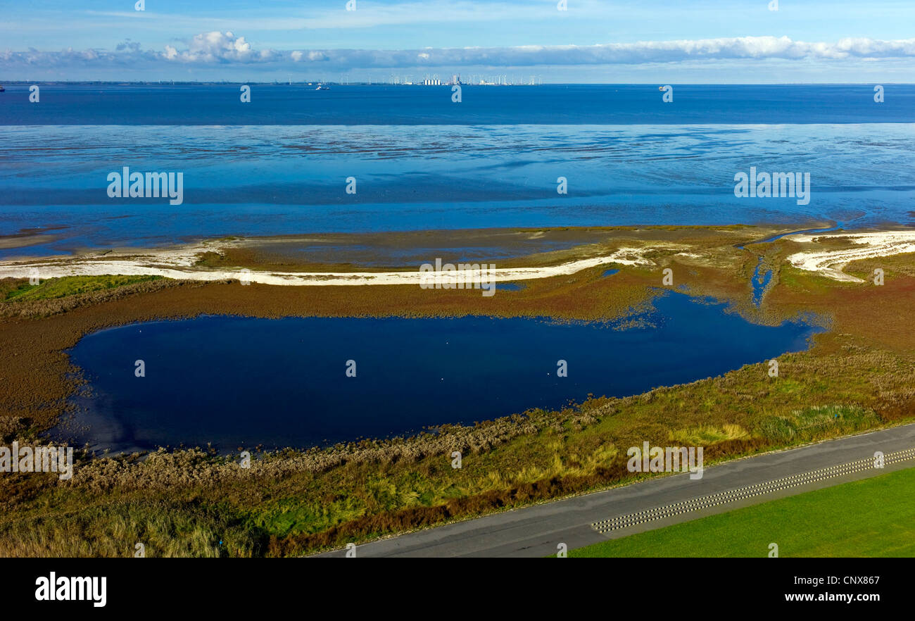 view at the sea from the highest German lighthouse (65,3 m) at Campen ...
