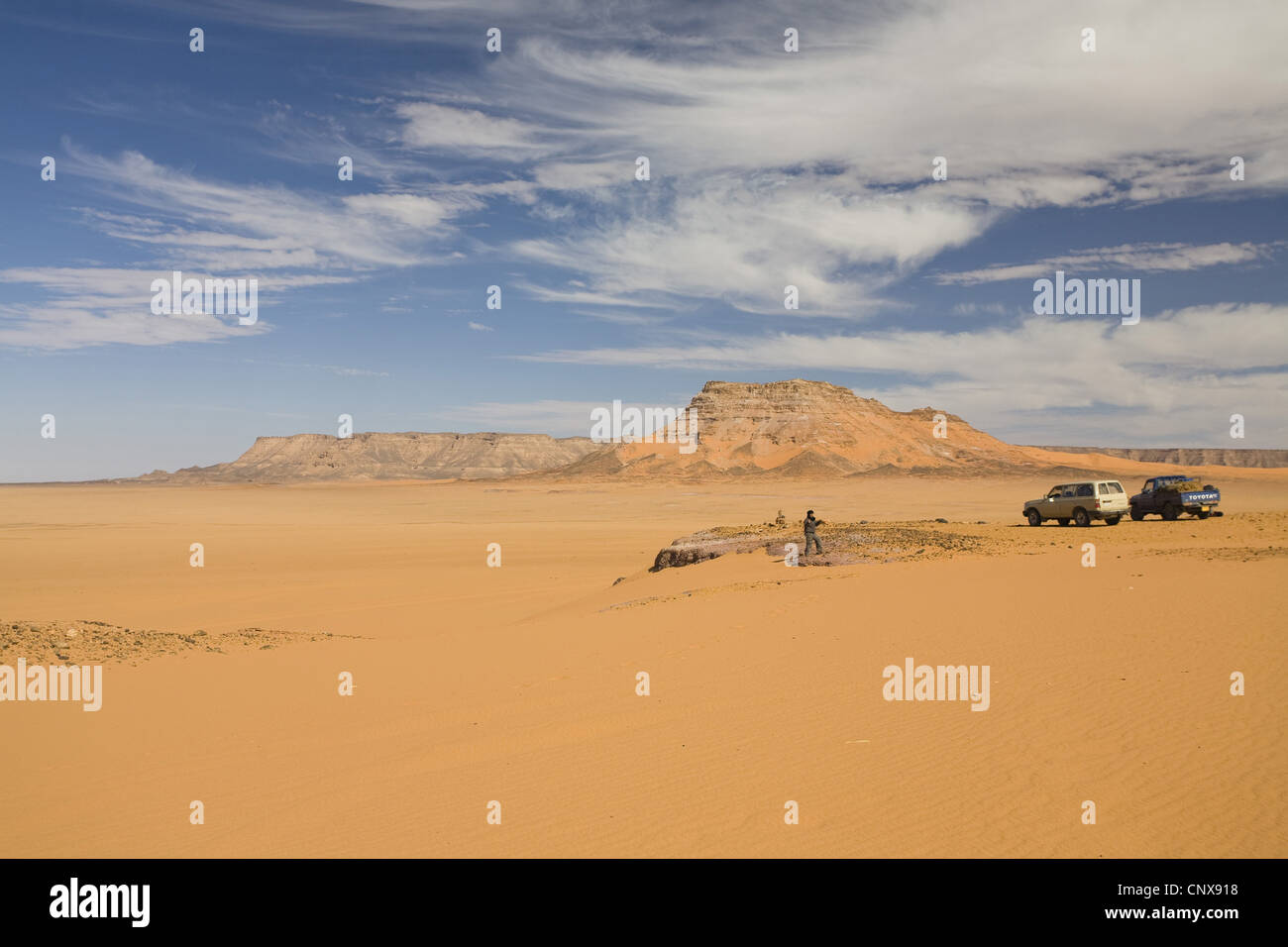 mountain range Tadrart Acacus in the desert, Libya, Sahara Stock Photo ...